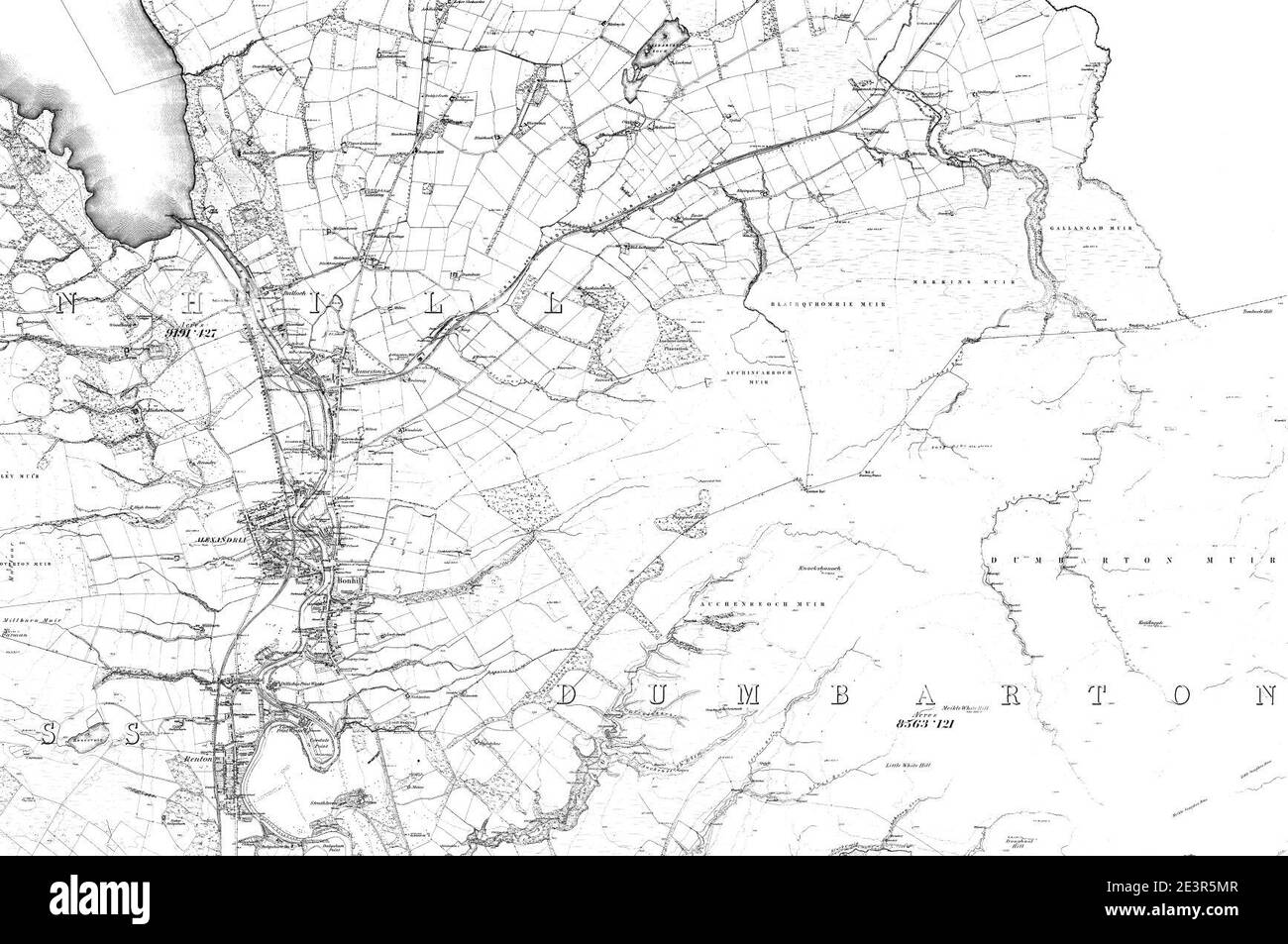 Map of Dumbartonshire Sheet 018, Ordnance Survey, 1864-1873 Stock Photo ...