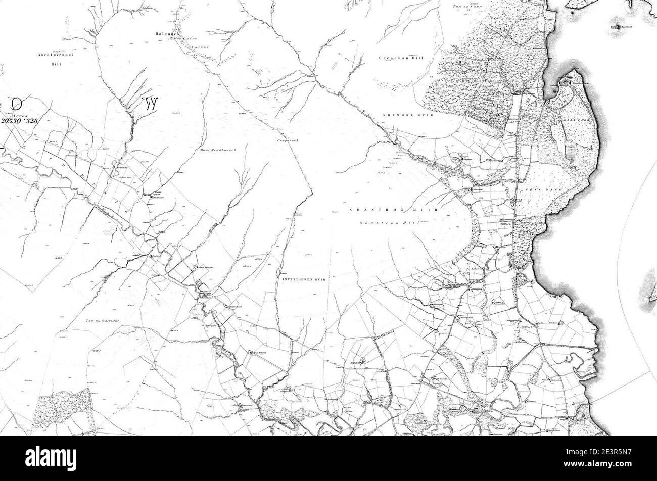 Map of Dumbartonshire Sheet 013, Ordnance Survey, 1864-1873 Stock Photo ...