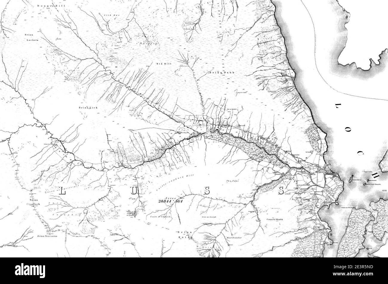 Map of Dumbartonshire Sheet 010, Ordnance Survey, 1864-1873 Stock Photo ...
