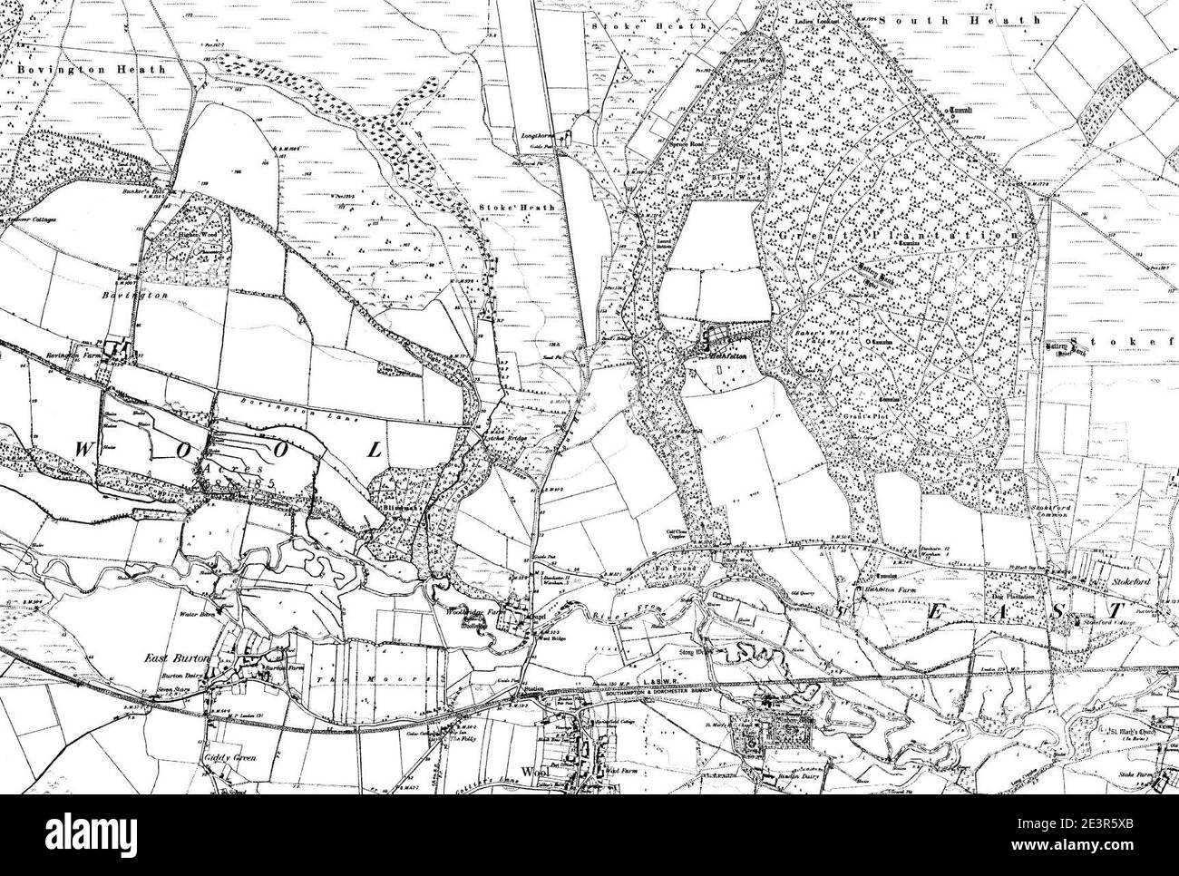 Map of Dorset OS Map name 049-NW, Ordnance Survey, 1888-1892 Stock ...