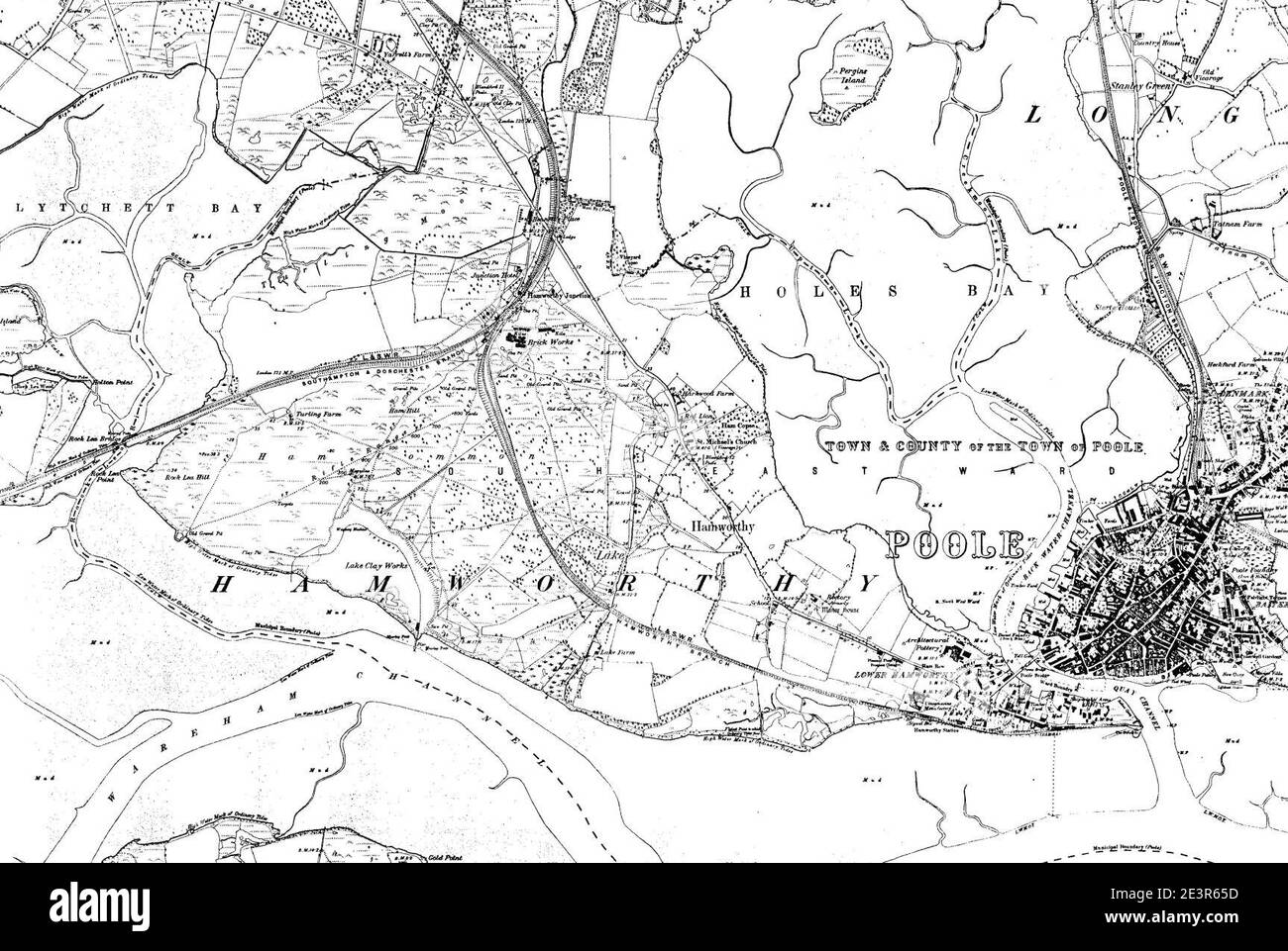 Map of Dorset OS Map name 043-SE, Ordnance Survey, 1888-1892 Stock ...
