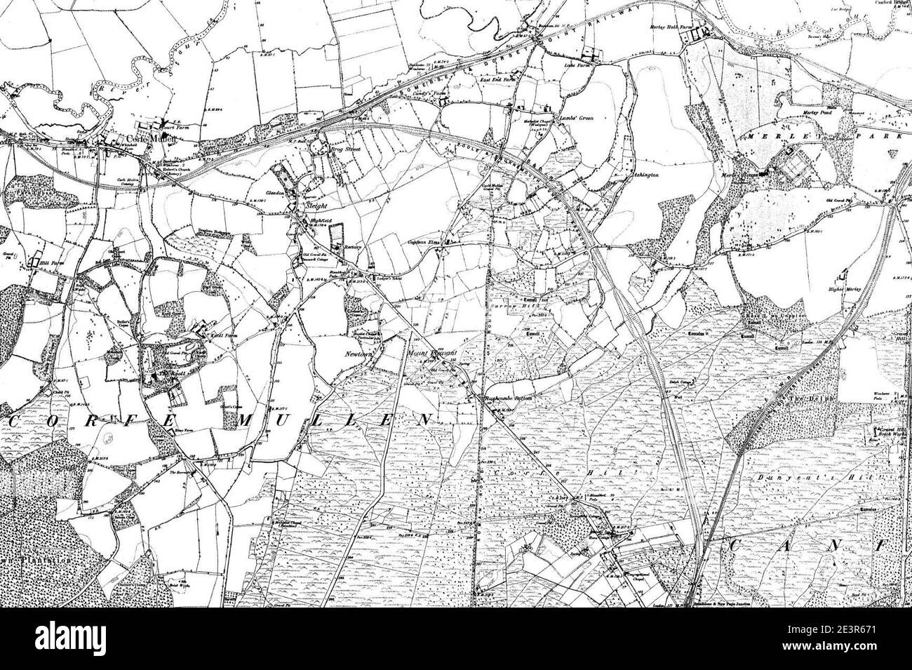 Map of Dorset OS Map name 034-SE, Ordnance Survey, 1888-1892 Stock ...