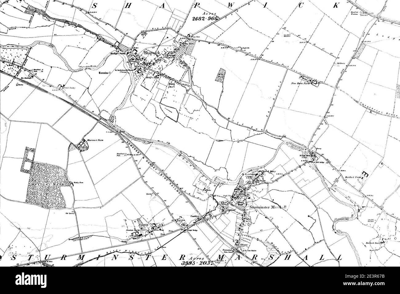 Map of Dorset OS Map name 034-NW, Ordnance Survey, 1888-1892 Stock ...
