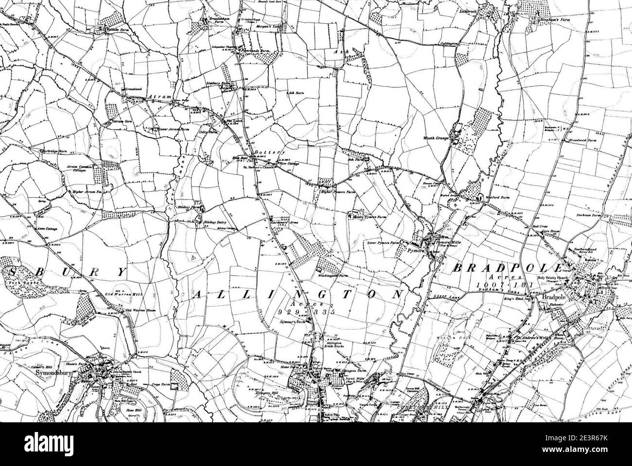 Map of Dorset OS Map name 038-NW, Ordnance Survey, 1888-1892 Stock ...