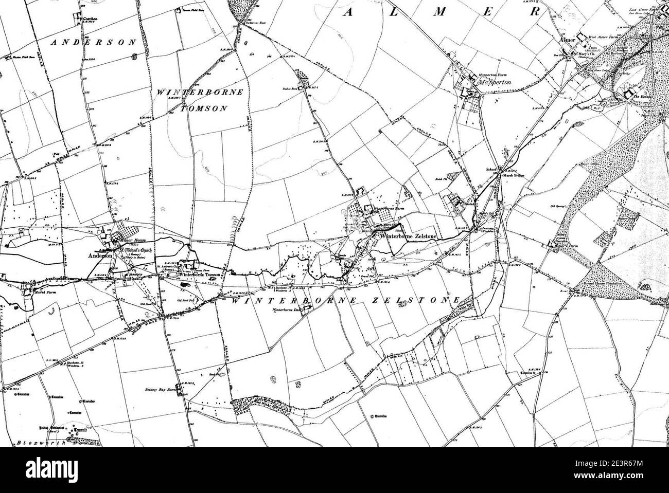 Map of Dorset OS Map name 033-SE, Ordnance Survey, 1888-1892 Stock ...