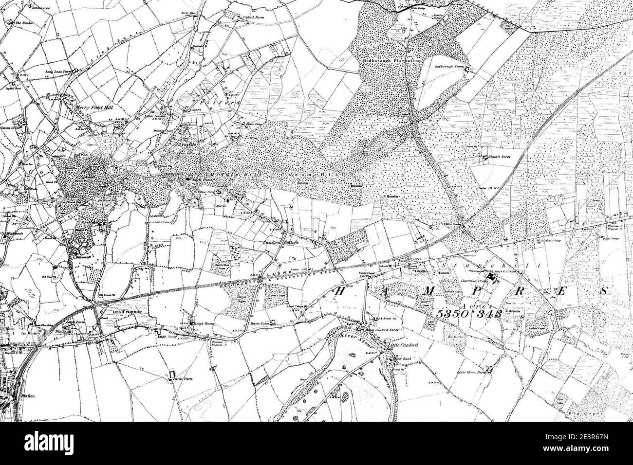 Map of Dorset OS Map name 035-NW, Ordnance Survey, 1888-1892 Stock ...
