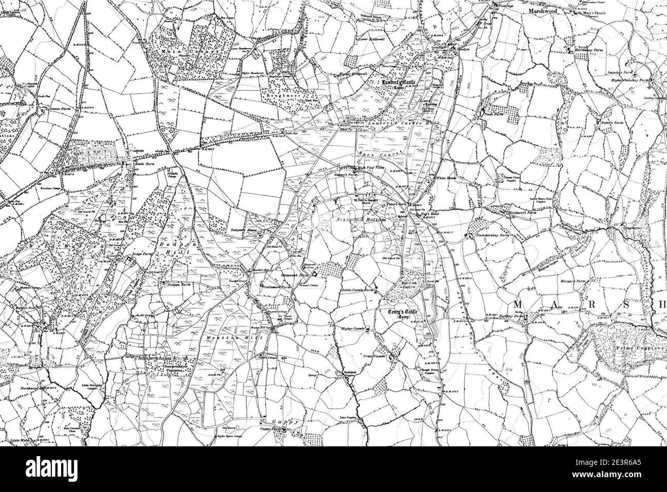 Map of Dorset OS Map name 028-SW, Ordnance Survey, 1888-1892 Stock ...
