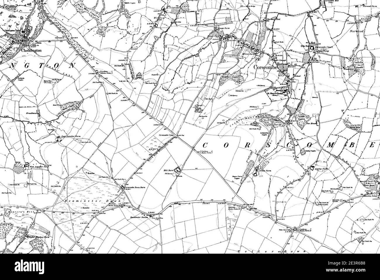 Map of Dorset OS Map name 020-SE, Ordnance Survey, 1888-1892 Stock ...