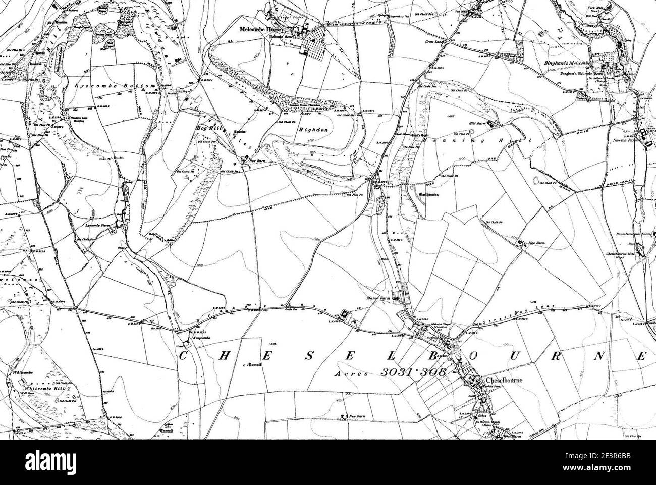 Map of Dorset OS Map name 032-NW, Ordnance Survey, 1888-1892 Stock ...