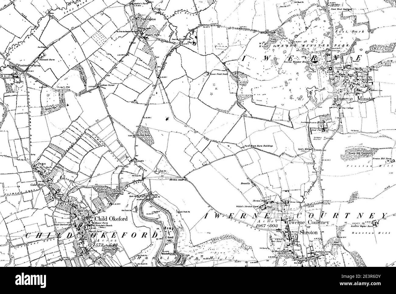 Map of Dorset OS Map name 014-NW, Ordnance Survey, 1888-1892 Stock ...