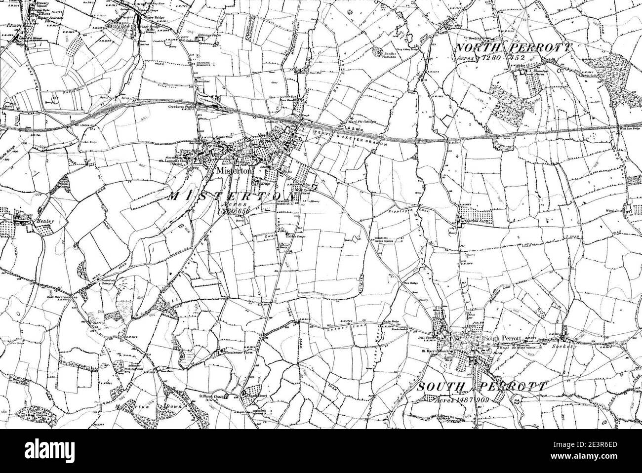 Map of Dorset OS Map name 020-NW, Ordnance Survey, 1888-1892 Stock ...