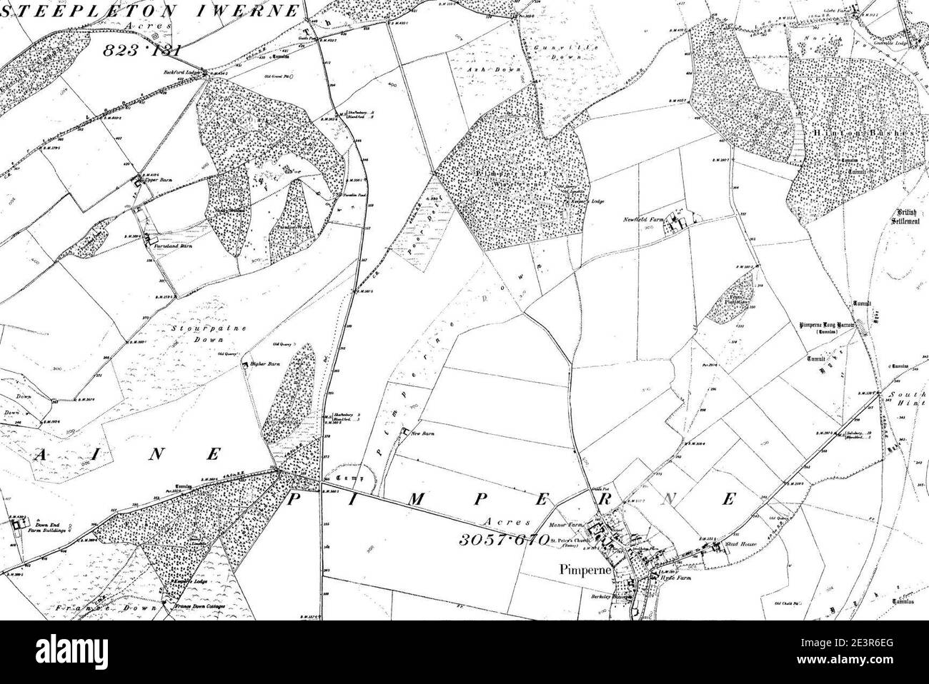Map of Dorset OS Map name 014-SE, Ordnance Survey, 1888-1892 Stock ...