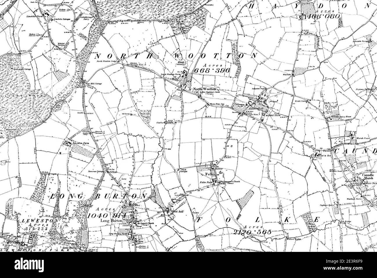 Map of Dorset OS Map name 012-NW, Ordnance Survey, 1888-1892 Stock ...