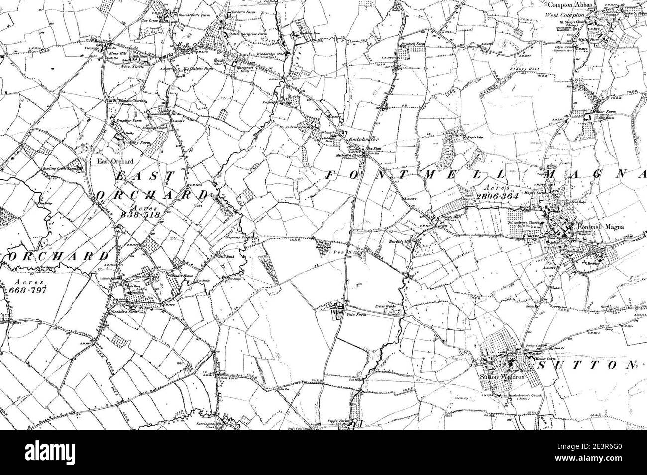 Map of Dorset OS Map name 008-SW, Ordnance Survey, 1888-1892 Stock ...