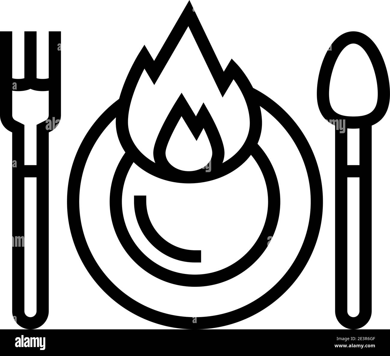 spicy food line icon vector illustration Stock Vector Image & Art - Alamy