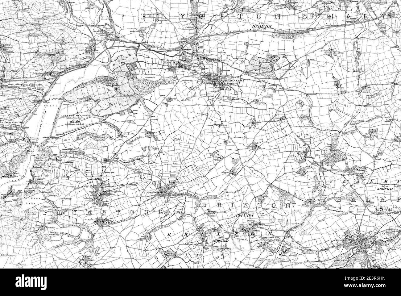 Map of Devon Sheet 124, Ordnance Survey, 1862-1898 Stock Photo - Alamy