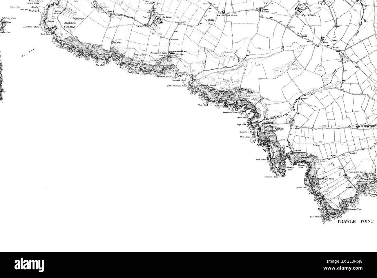 Map of Devon OS Map name 138-NE, Ordnance Survey, 1862-1898 Stock Photo ...