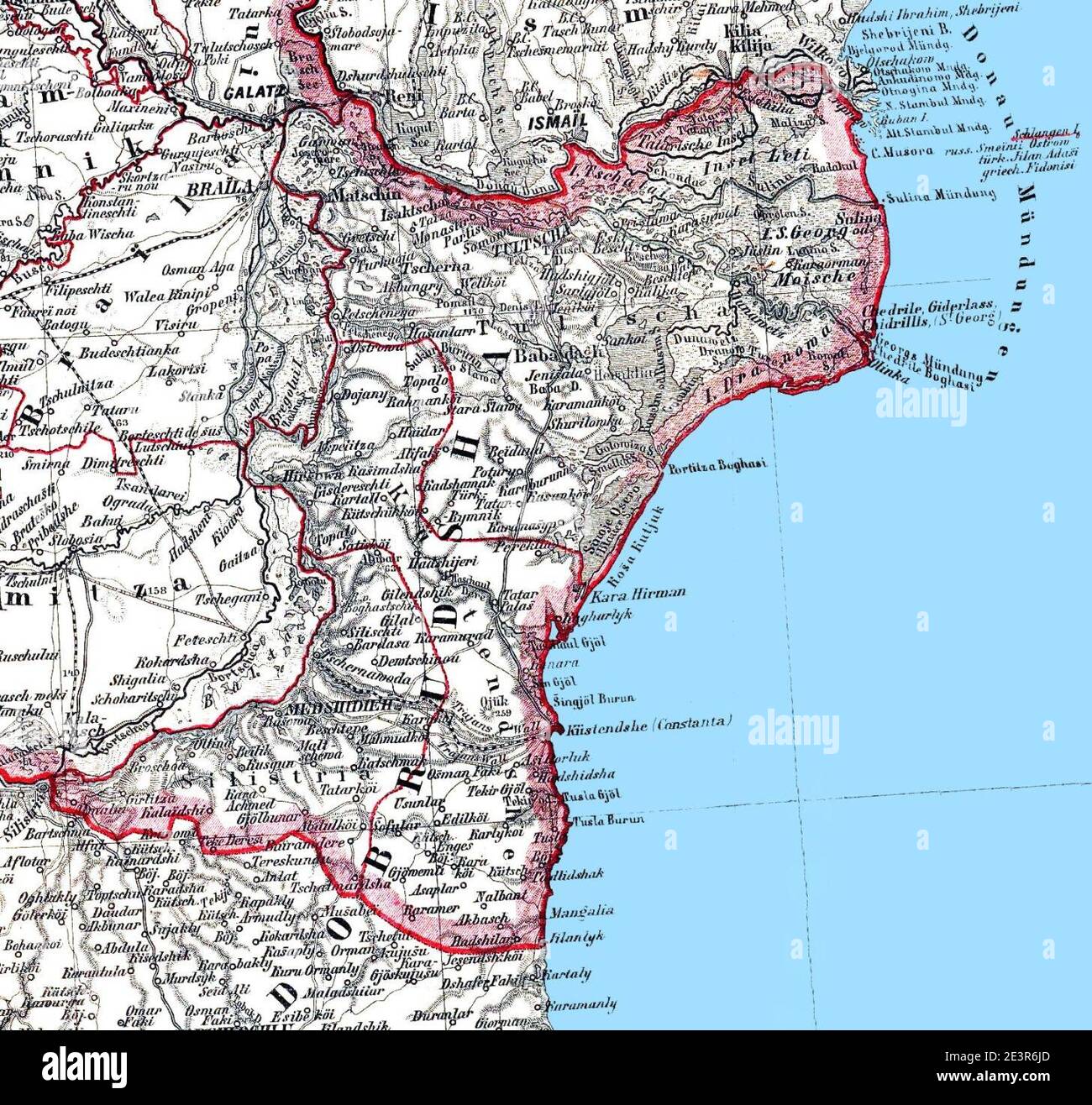Map of Dobrudja, 1878-1879 Stock Photo - Alamy