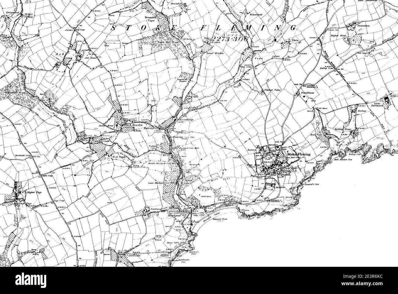 Map of Devon OS Map name 133-NE, Ordnance Survey, 1862-1898 Stock Photo ...