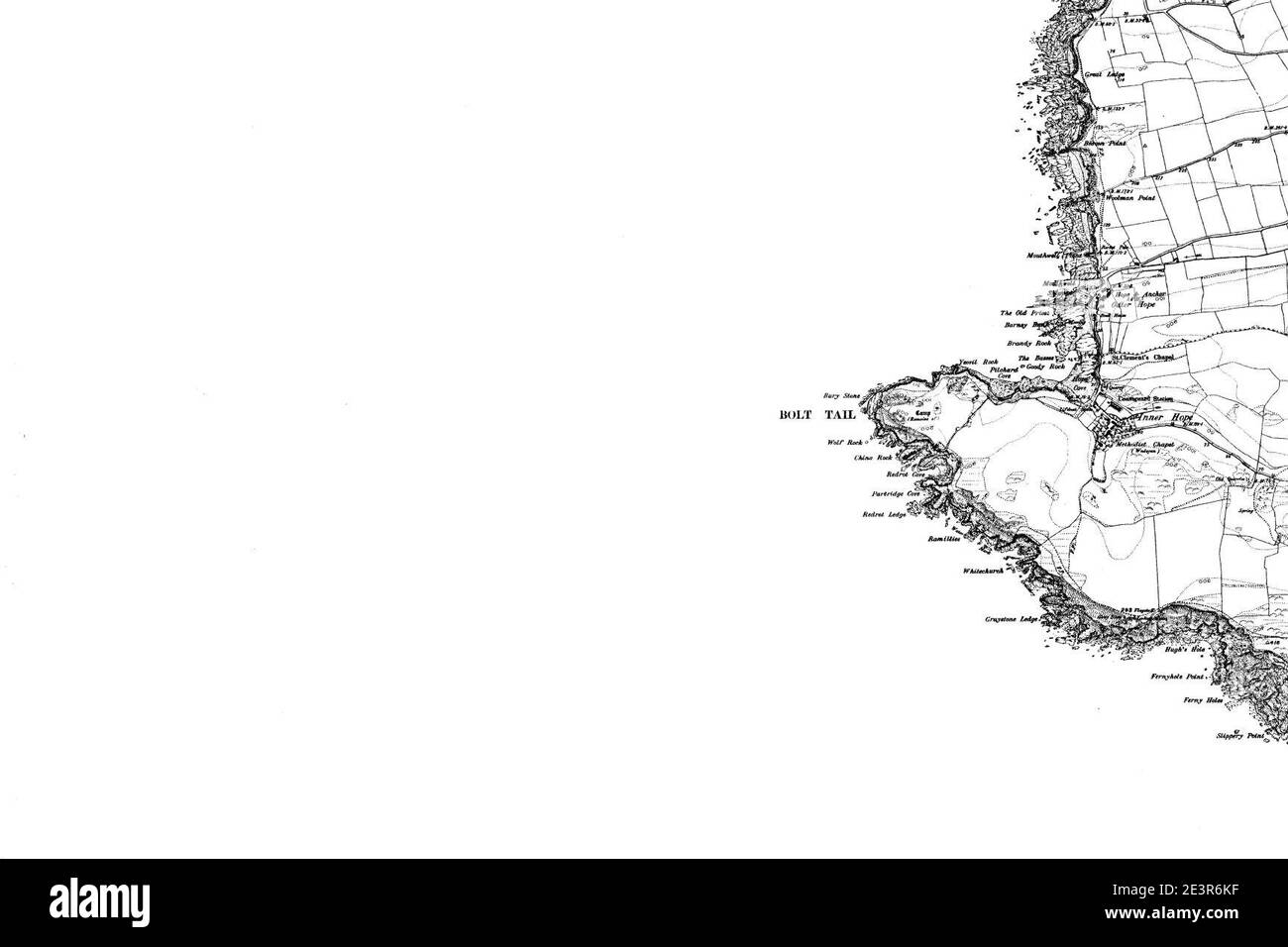 Map of Devon OS Map name 135-SE, Ordnance Survey, 1862-1898 Stock Photo ...