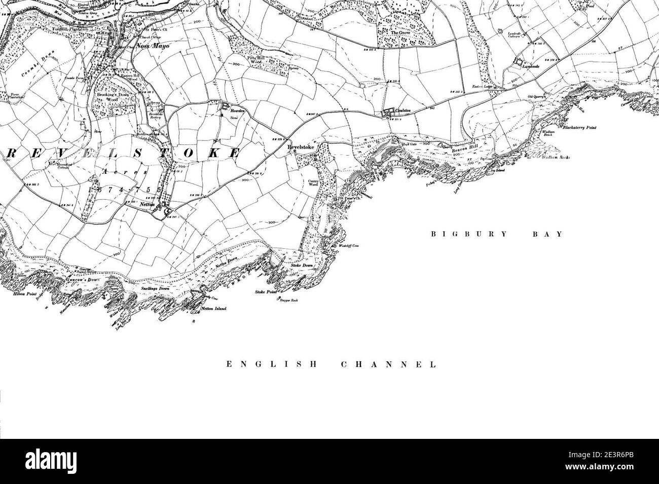 Map of Devon OS Map name 130-SE, Ordnance Survey, 1862-1898 Stock Photo ...