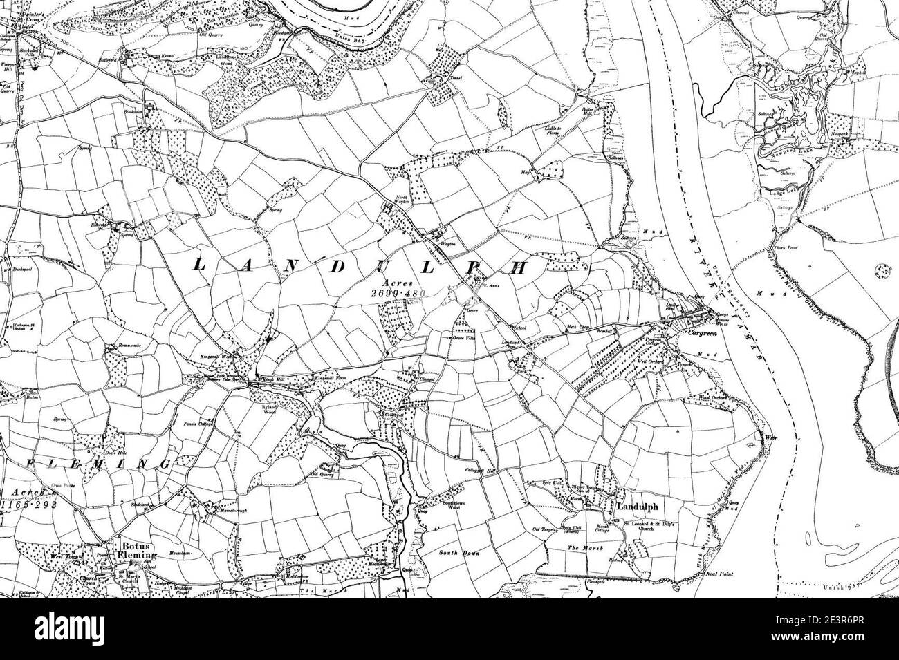 Map of Devon OS Map name 117-NW, Ordnance Survey, 1862-1898 Stock Photo ...