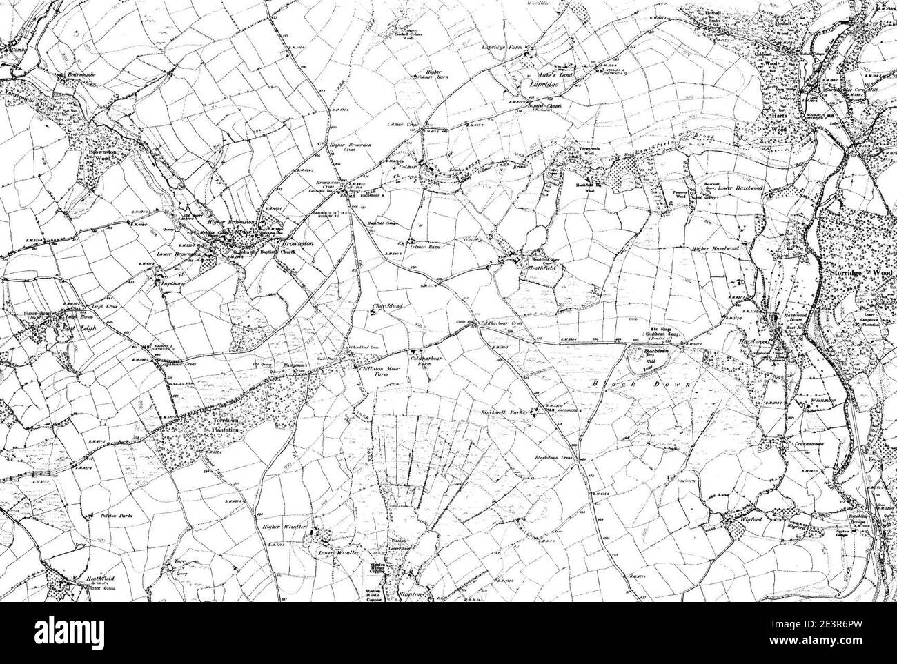Map of Devon OS Map name 126-SW, Ordnance Survey, 1862-1898 Stock Photo ...