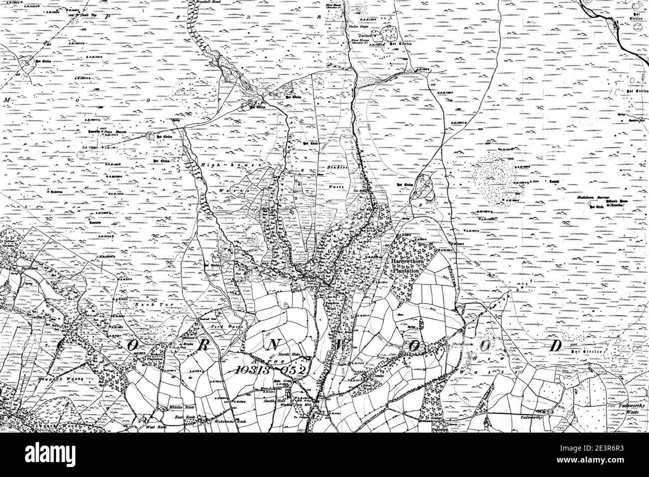Map of Devon OS Map name 119-NW, Ordnance Survey, 1862-1898 Stock Photo ...