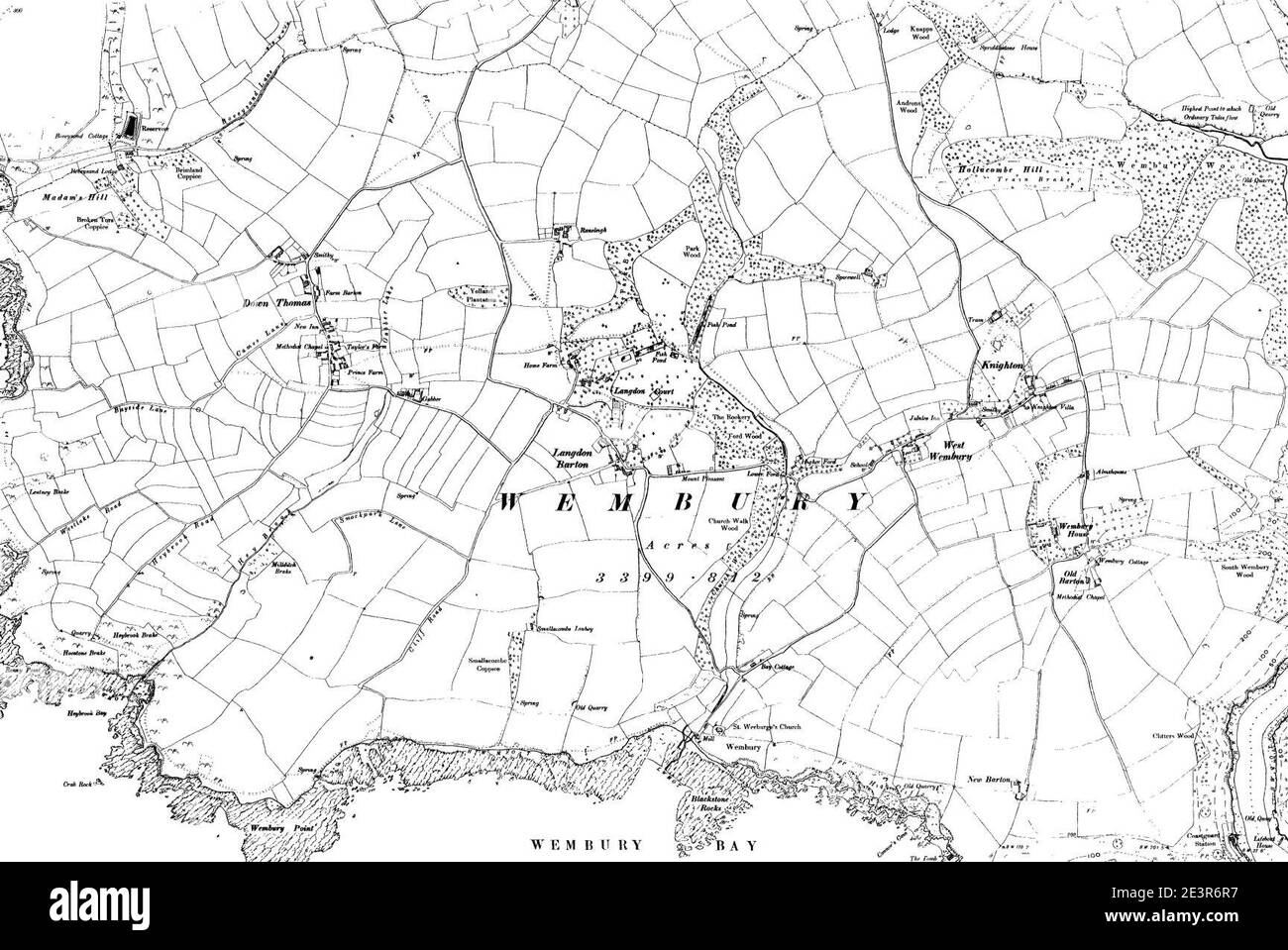Map of Devon OS Map name 130-NW, Ordnance Survey, 1862-1898 Stock Photo ...
