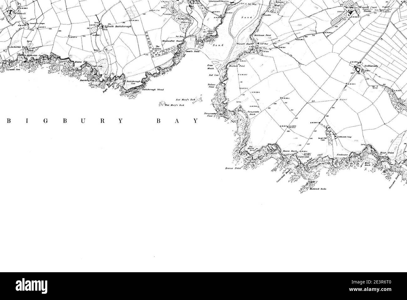 Map of Devon OS Map name 131-SW, Ordnance Survey, 1862-1898 Stock Photo ...