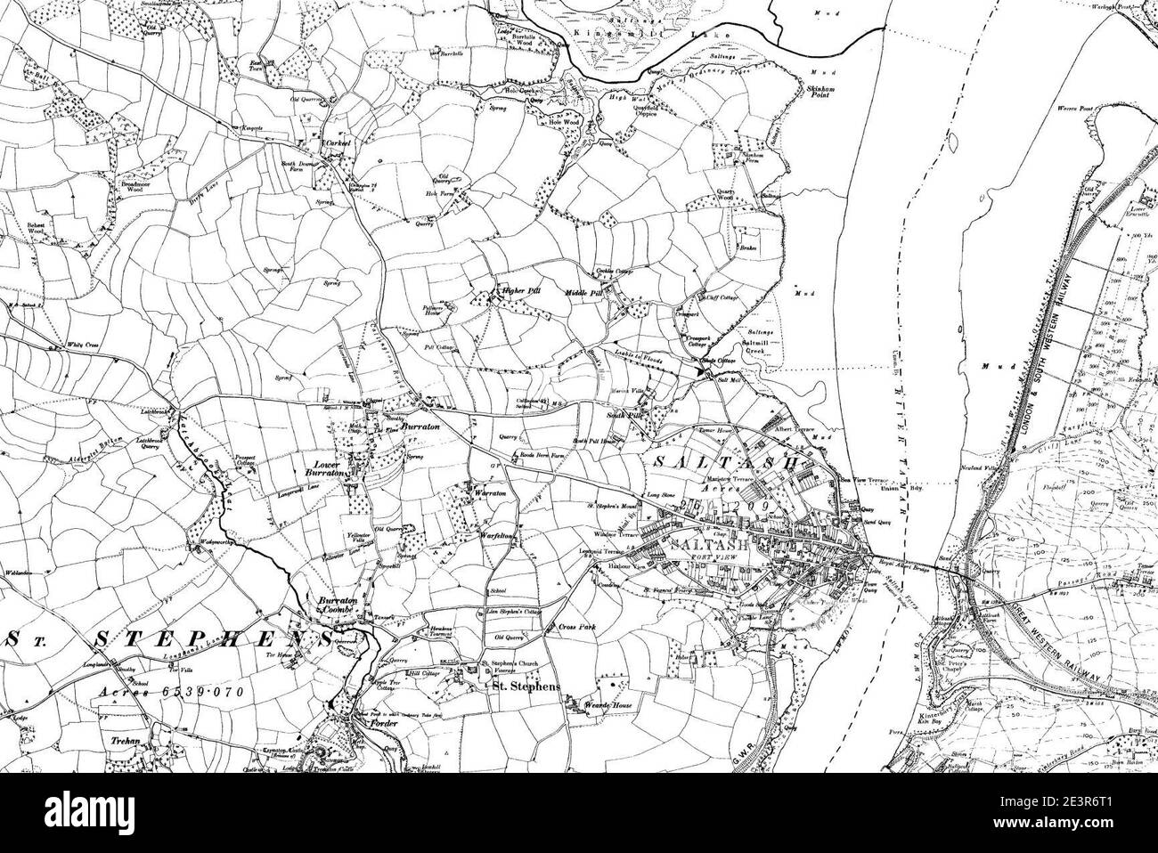 Map of Devon OS Map name 117-SW, Ordnance Survey, 1862-1898 Stock Photo ...