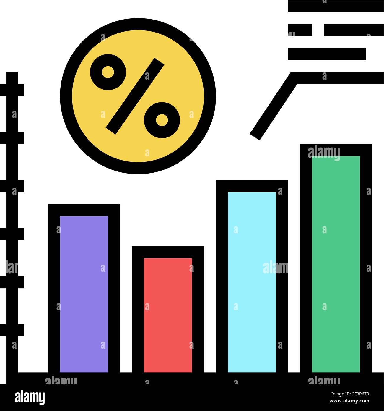 increase percent loan color icon vector illustration Stock Vector Image ...
