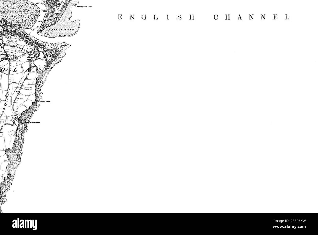 Map of Devon OS Map name 110-SE, Ordnance Survey, 1862-1898 Stock Photo ...