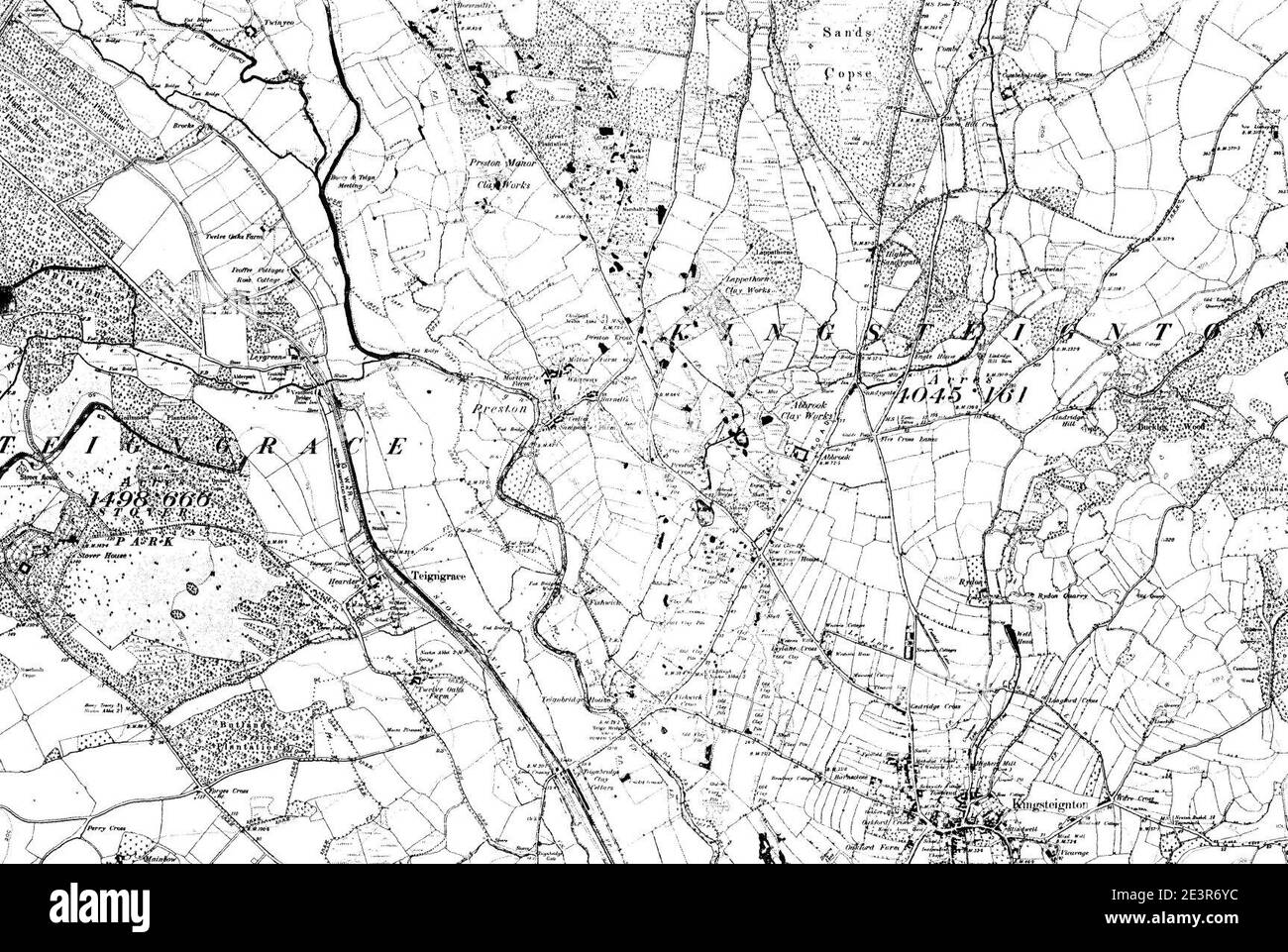 Map of Devon OS Map name 109-NE, Ordnance Survey, 1862-1898 Stock Photo ...