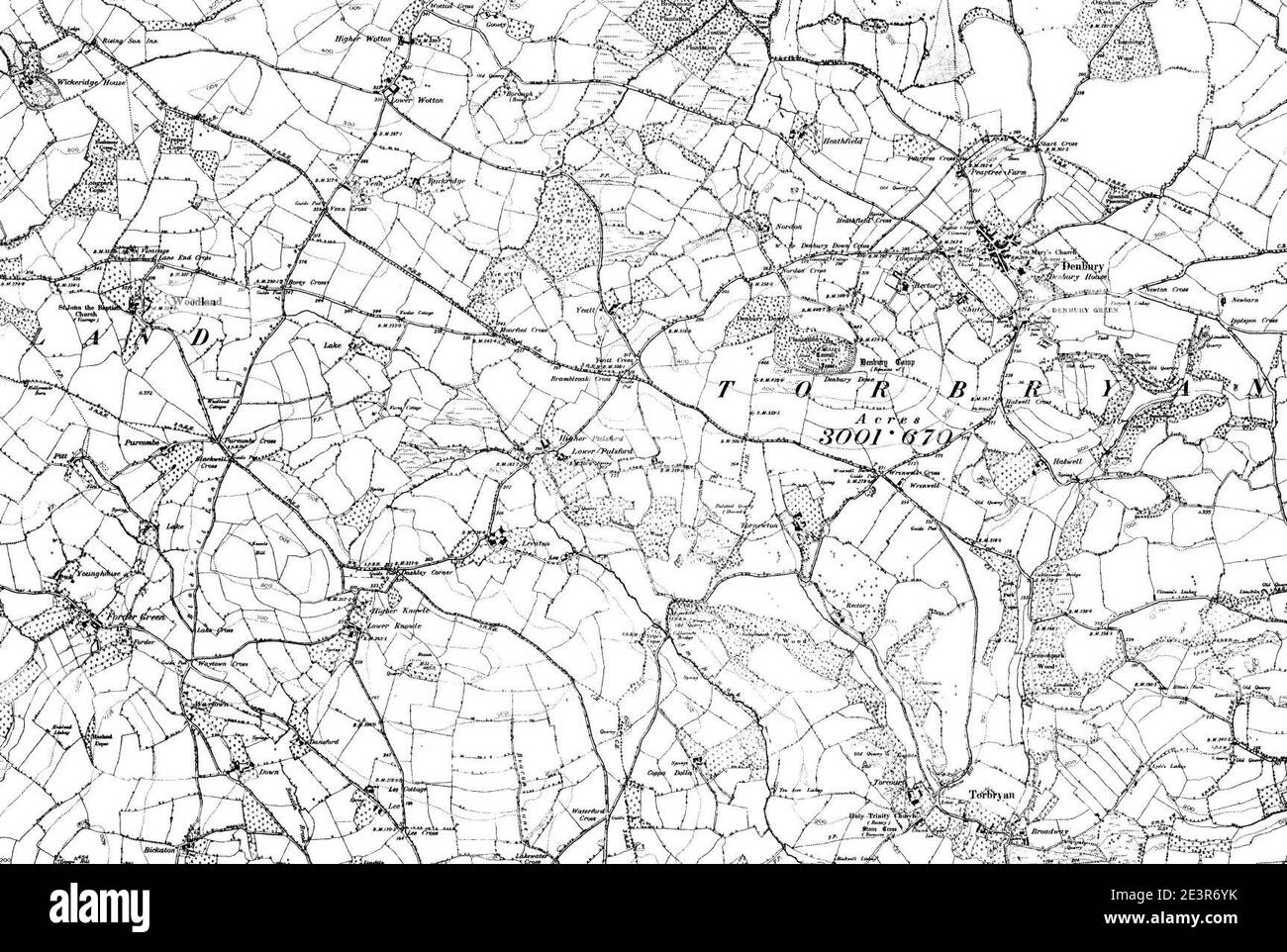 Map of Devon OS Map name 115-NW, Ordnance Survey, 1862-1898 Stock Photo ...