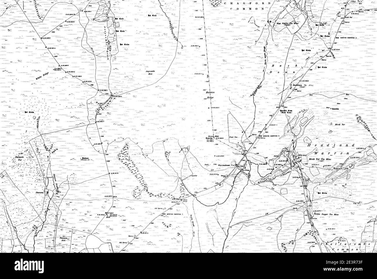 Map of Devon OS Map name 099-NE, Ordnance Survey, 1862-1898 Stock Photo ...
