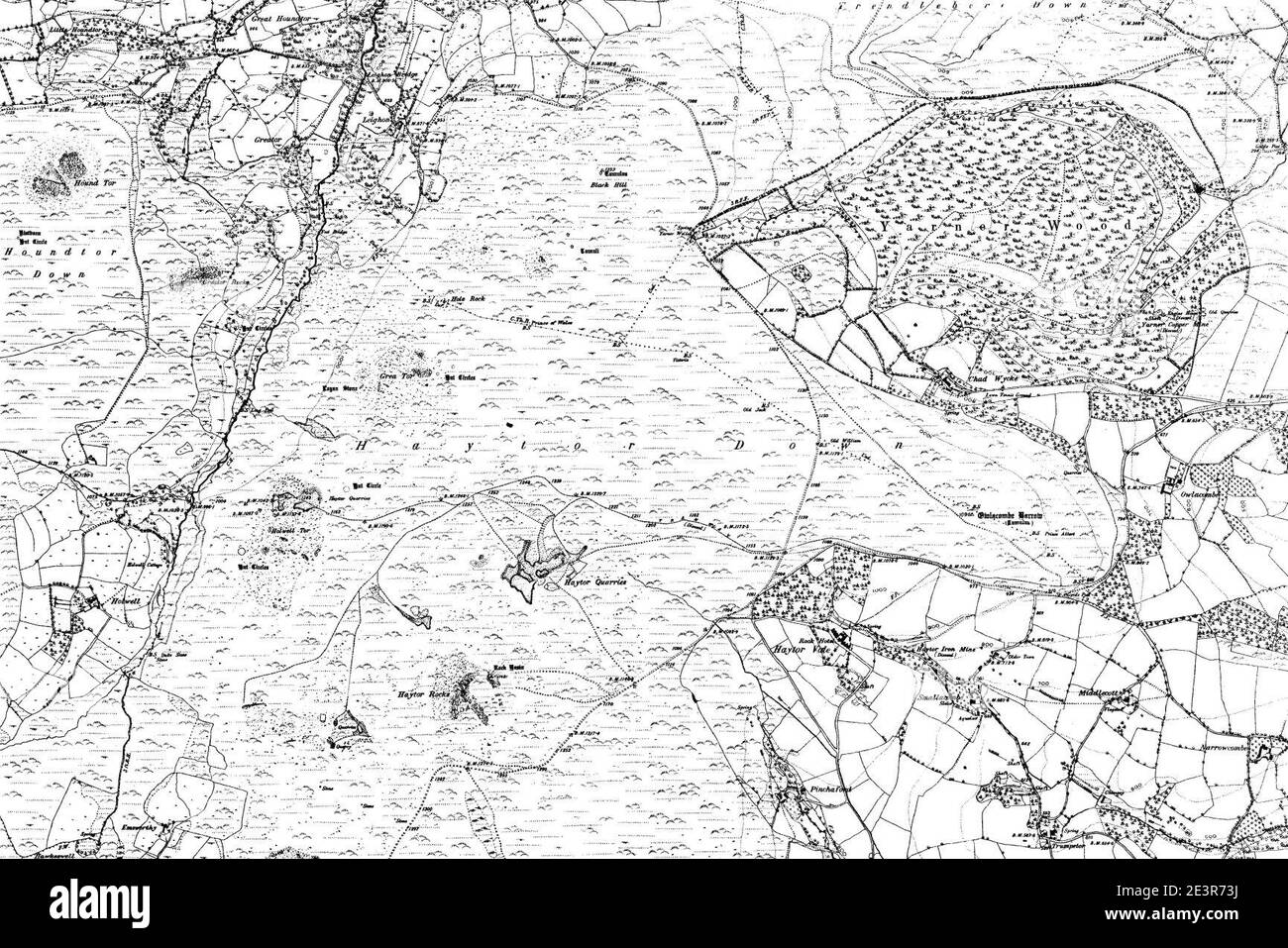 Map of Devon OS Map name 100-SE, Ordnance Survey, 1862-1898 Stock Photo ...