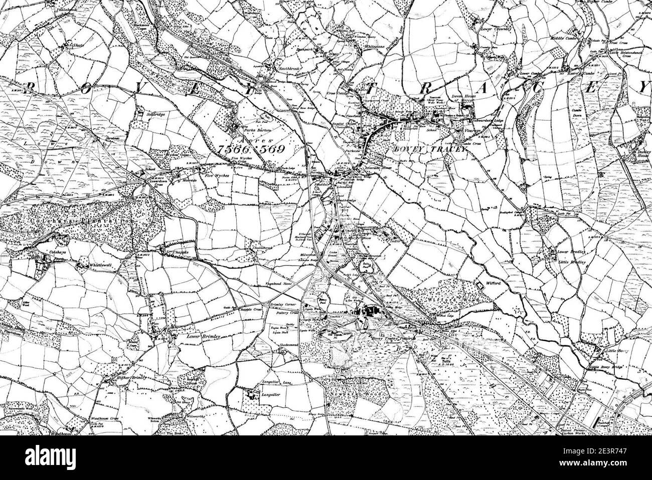 Map of Devon OS Map name 101-SW, Ordnance Survey, 1862-1898 Stock Photo ...