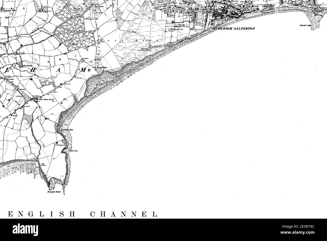 Map of Devon OS Map name 103-NE, Ordnance Survey, 1862-1898 Stock Photo ...