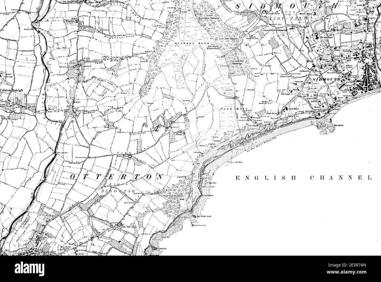 Map of Devon OS Map name 094-NW, Ordnance Survey, 1862-1898 Stock Photo ...
