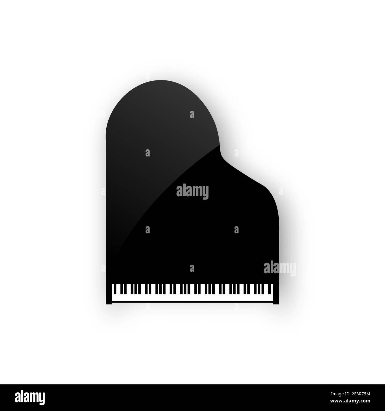Grand piano instrument silhouette background cartoon icon top view ...
