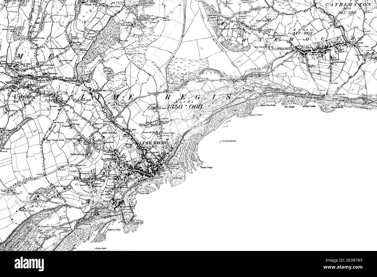 Map of Devon OS Map name 084-NE, Ordnance Survey, 1862-1898 Stock Photo ...