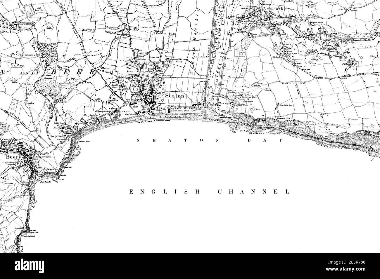 Map of Devon OS Map name 083-SE, Ordnance Survey, 1862-1898 Stock Photo ...