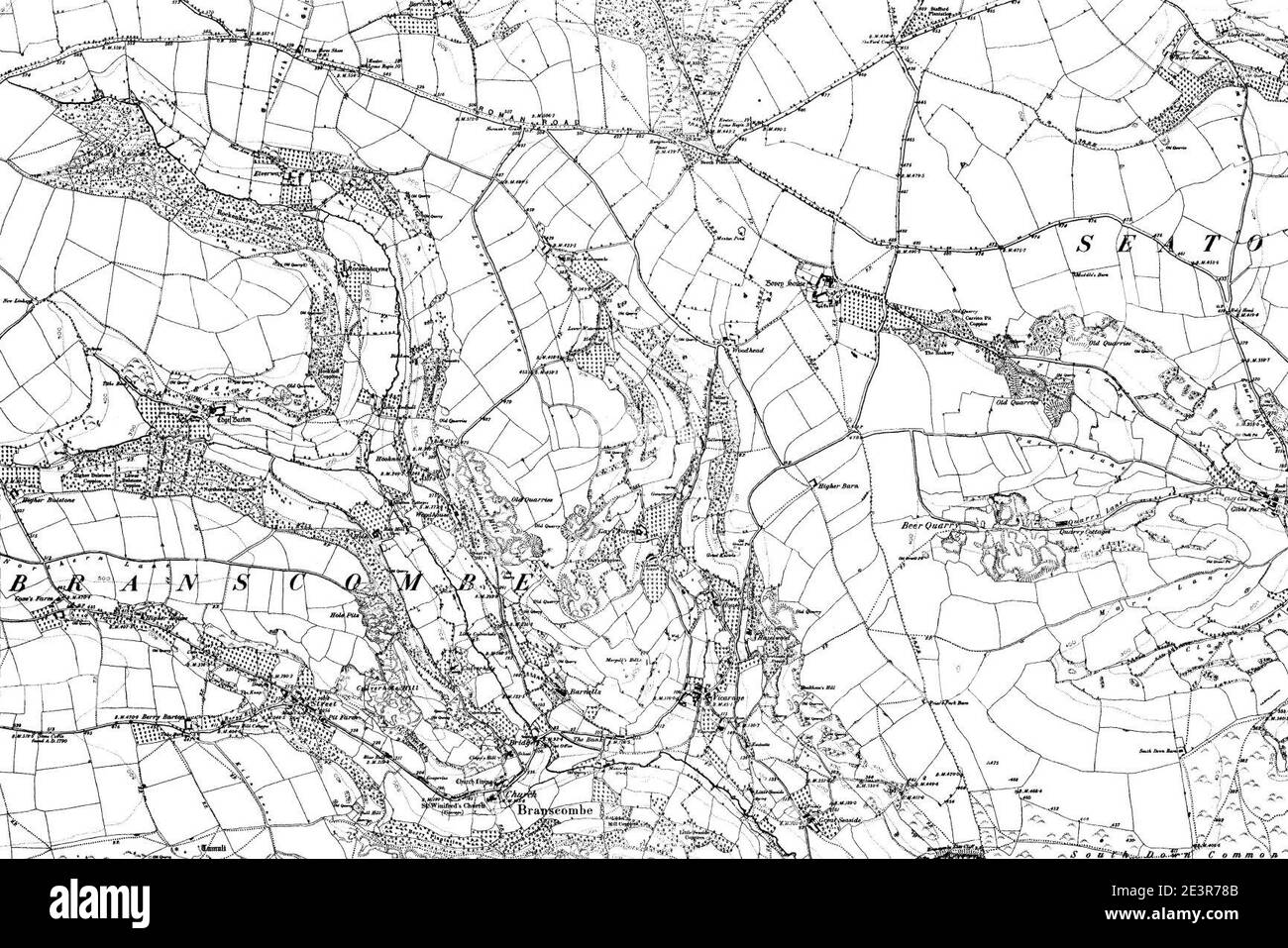 Map of Devon OS Map name 083-SW, Ordnance Survey, 1862-1898 Stock Photo ...