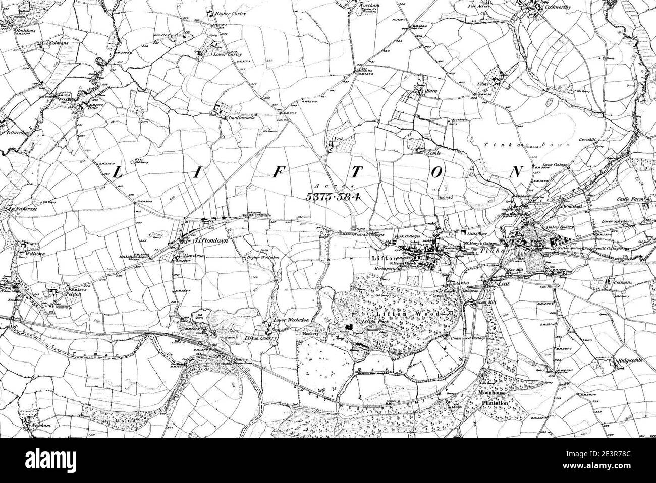 Map of Devon OS Map name 086-SE, Ordnance Survey, 1862-1898 Stock Photo ...