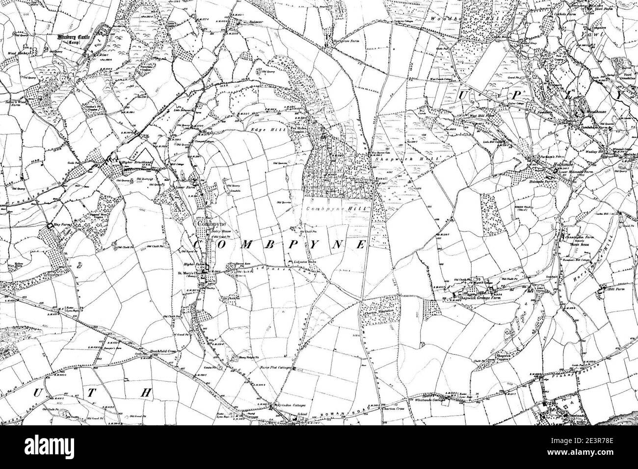 Map of Devon OS Map name 084-NW, Ordnance Survey, 1862-1898 Stock Photo ...