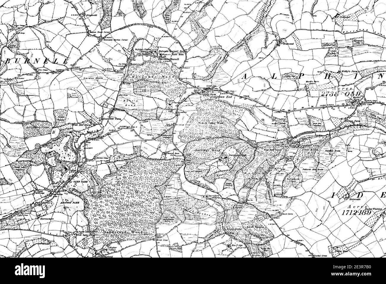 Map of Devon OS Map name 079-SE, Ordnance Survey, 1862-1898 Stock Photo ...