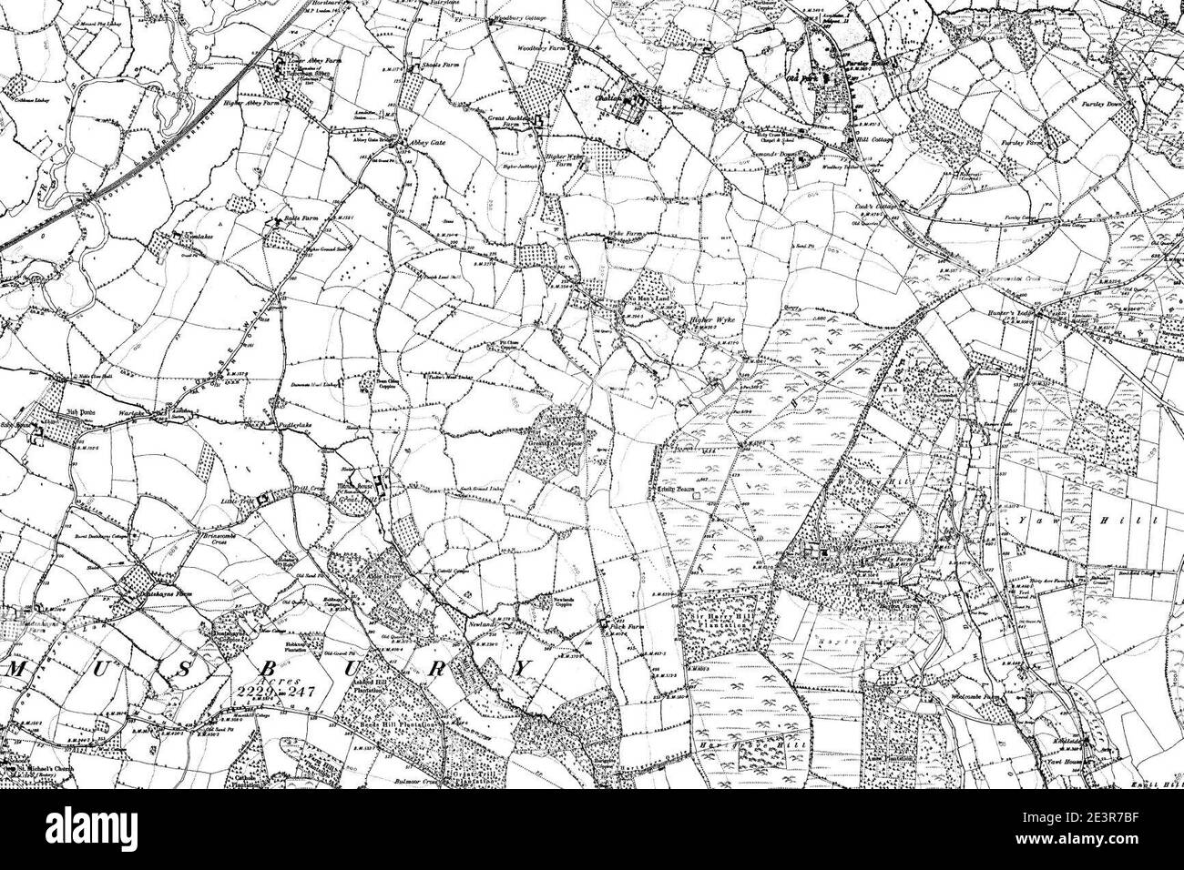 Map of Devon OS Map name 072-SW, Ordnance Survey, 1862-1898 Stock Photo ...