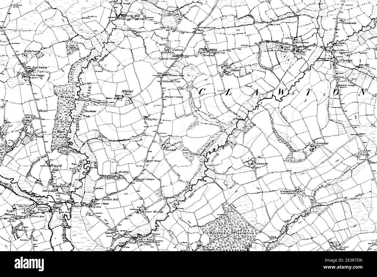Map of Devon OS Map name 062-SW, Ordnance Survey, 1862-1898 Stock Photo ...