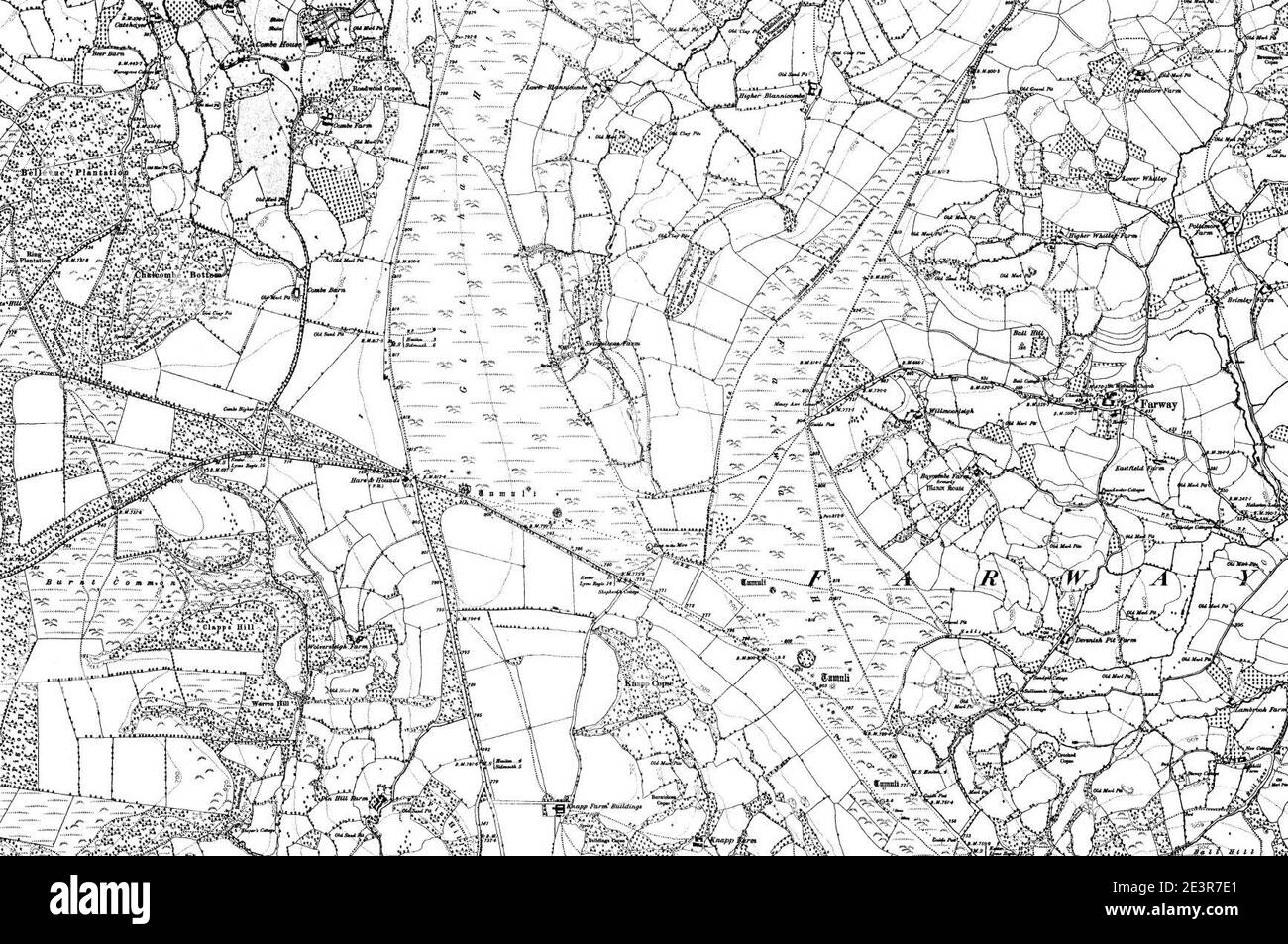 Map of Devon OS Map name 070-SE, Ordnance Survey, 1862-1898 Stock Photo ...